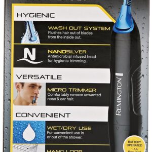 Remington NE3200 Nose and Ear Hair Trimmer with Wash Out System, Black