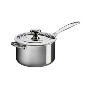 le creuset tri-ply stainless steel 3 quart saucepan , medium