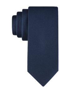 calvin klein men's silver spun solid tie, navy, regular