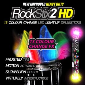 PAIR of ROCKSTIX® 2 PRO - COLOUR CHANGING LED LIGHT UP DRUM STICKS