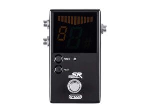 monoprice chromatic pedal tuner - black, normal & true-bypass outputs, easy to tune your bass & guitars - stage right series