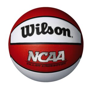 wilson ncaa killer crossover outdoor basketball - size 7 - 29.5", red/white