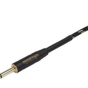 Monoprice 1/4-Inch TS Male to 1/4-Inch TS Male Instrument Cable - 50 Feet- Black, 20AWG, Gold Plated, Copper Braid Shielding - Cloth Series