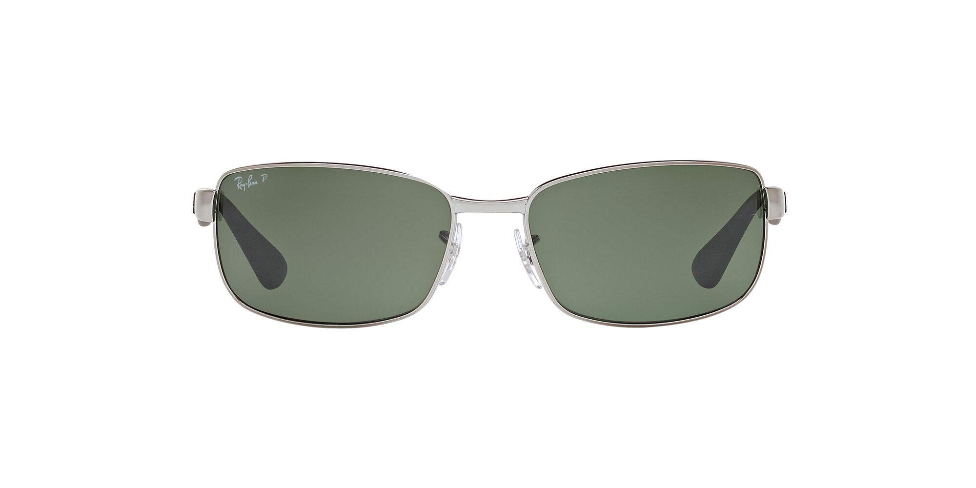 Ray-Ban RB3478 Rectangular Sunglasses, Gunmetal/Green Polarized, 60 mm