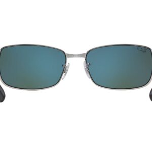 Ray-Ban RB3478 Rectangular Sunglasses, Gunmetal/Green Polarized, 60 mm