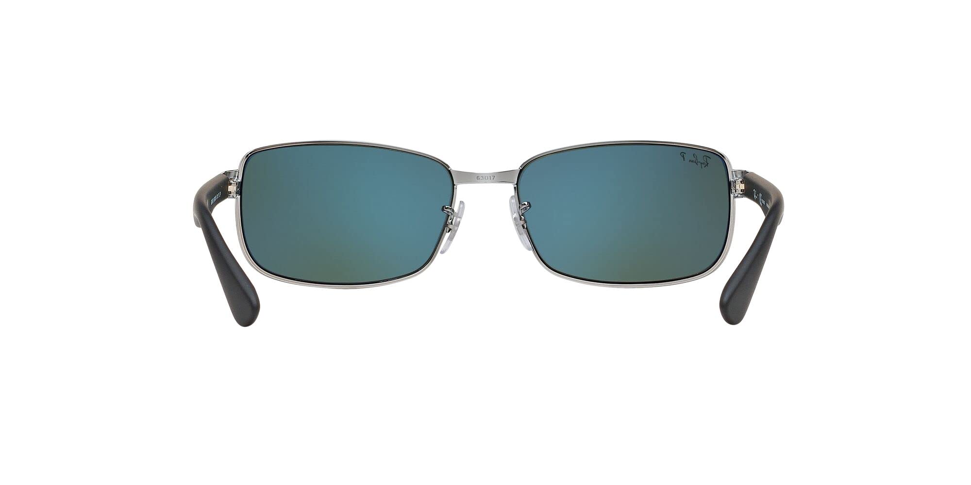 Ray-Ban RB3478 Rectangular Sunglasses, Gunmetal/Green Polarized, 60 mm