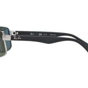 Ray-Ban RB3478 Rectangular Sunglasses, Gunmetal/Green Polarized, 60 mm