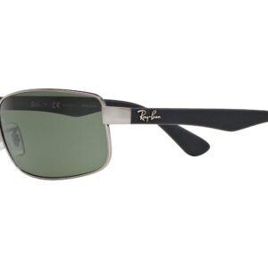 Ray-Ban RB3478 Rectangular Sunglasses, Gunmetal/Green Polarized, 60 mm