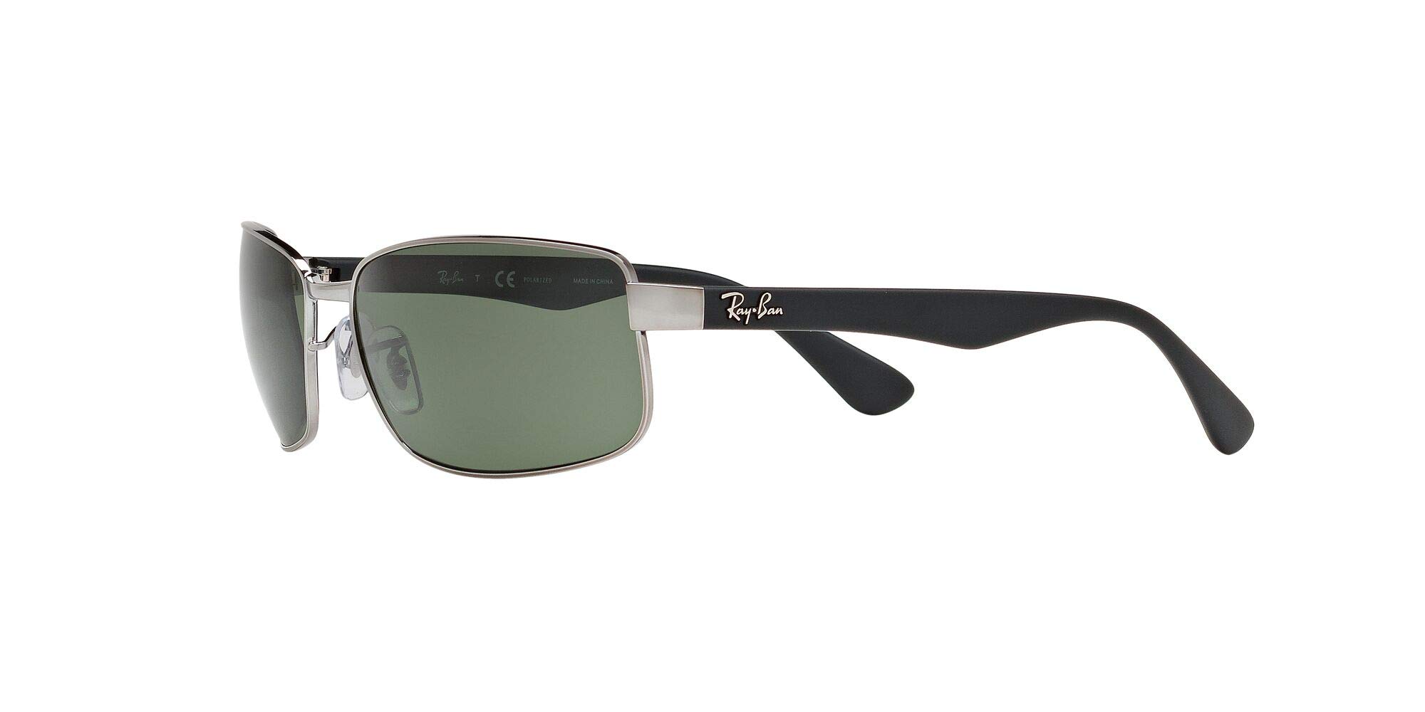 Ray-Ban RB3478 Rectangular Sunglasses, Gunmetal/Green Polarized, 60 mm