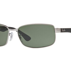 Ray-Ban RB3478 Rectangular Sunglasses, Gunmetal/Green Polarized, 60 mm