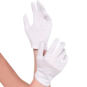 amscan white cotton gloves - classic design, soft & comfortable material gloves, ideal for themed parties & costumes accessory- 1 pair