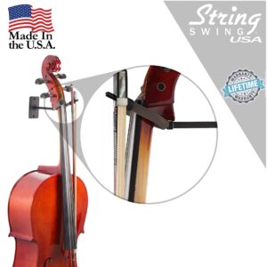 String Swing BCC03F4-FW-C Cello Hanger Wall Mount with Bow Holder Peg Electric and Acoustic