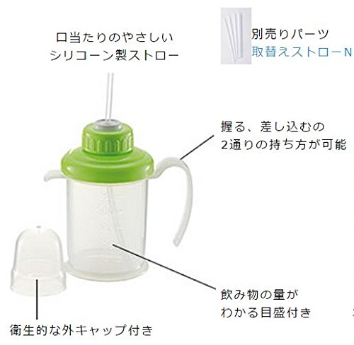 Richell Straw Mug 250ml Green