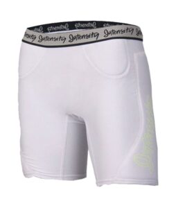 intensity women's fastpitch slider padded softball sliding shorts, white large