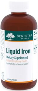 genestra brands liquid iron | colloidal mineral supplement | natural raspberry flavor | 8.1 fl. oz.