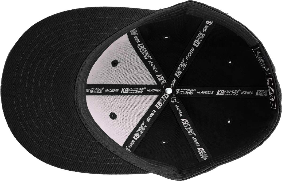 KBETHOS KNW-2364 BLK (8) The Real Original Fitted Flat-Bill Mens Hat True-Fit, 9 Sizes & 20 Colors, Black