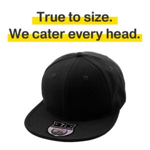 KBETHOS KNW-2364 BLK (8) The Real Original Fitted Flat-Bill Mens Hat True-Fit, 9 Sizes & 20 Colors, Black