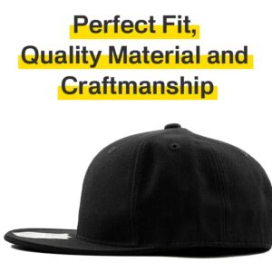 KBETHOS KNW-2364 BLK (8) The Real Original Fitted Flat-Bill Mens Hat True-Fit, 9 Sizes & 20 Colors, Black