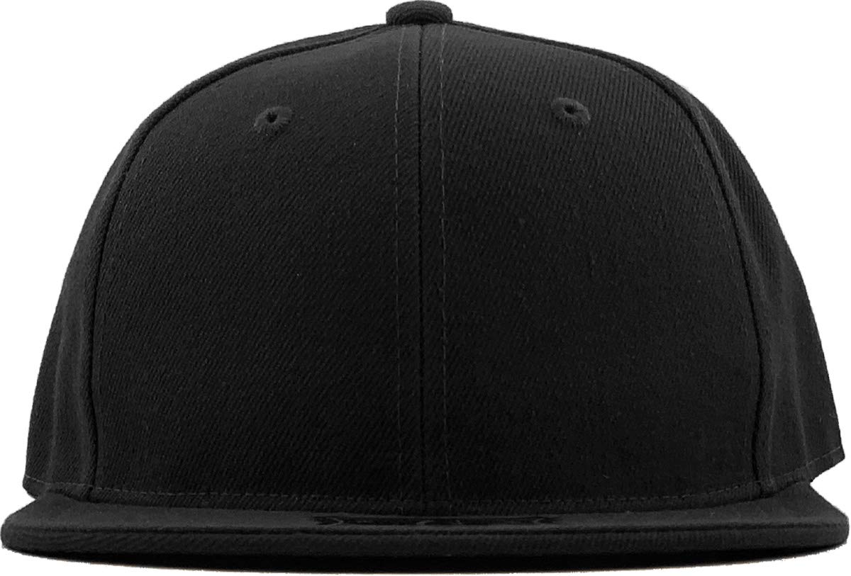 KBETHOS KNW-2364 BLK (8) The Real Original Fitted Flat-Bill Mens Hat True-Fit, 9 Sizes & 20 Colors, Black