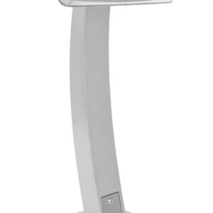 Displays2go iPad Lectern Stand for Floor, Hinged Enclosure Fits iPad Generations 2-4 and Air, Aluminum & Steel (Silver Steel)