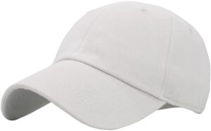 kbethos white classic adjustable dad hat - 100% cotton unisex baseball cap for casual wear