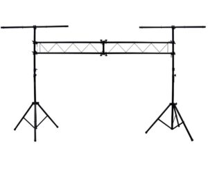 american sound connection pro audio mobile dj light stand 10 foot length portable truss lighting system with t-bar