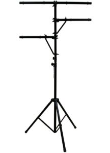 american sound connection pro audio mobile dj light stand multi arm lighting t bar portable tripod up to 12 foot height