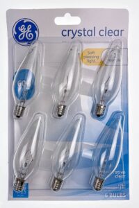 ge crystal clear 60 watt blunt tip 6-pack