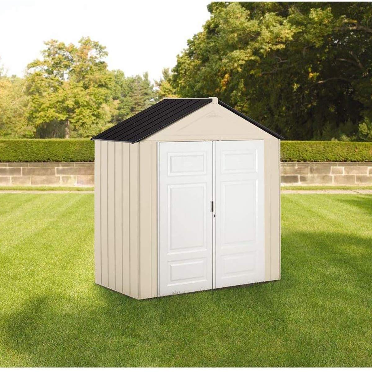 Rubbermaid 1862705 Shed, 7'x3.5', Tan/White