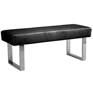 armen living amanda bench, 48 inchx18 inchx19 inch, black