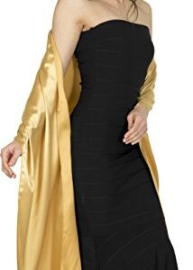 BlackButterfly Satin Shawl Bridesmaid Wedding Wrap Scarf (Gold)