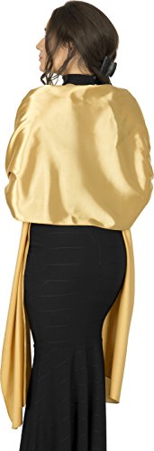 BlackButterfly Satin Shawl Bridesmaid Wedding Wrap Scarf (Gold)