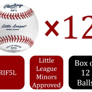 Rawlings | LITTLE LEAGUE Minors Baseballs | RIF5L | Youth | Recreational/Practice Use | 12 Count