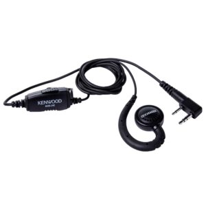 kenwood khs-31c c-ring earbud hanger with ptt and clip microphone | compatible with kenwood radios only