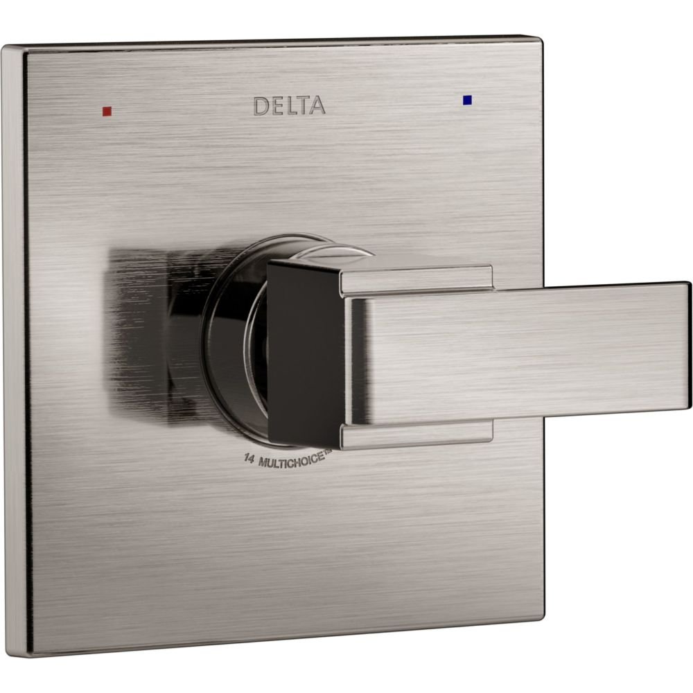 Delta Faucet Ara 14 Series Single-Function Shower Handle Valve Trim Kit, Stainless T14067-SS (Valve Not Included)