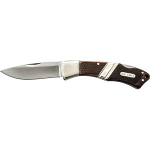 old timer 29ot mountain beaver sr. 7.7in s.s. traditional lockback folding knife with 3.2in clip point blade and wood handle for outdoor, hunting, camping and edc