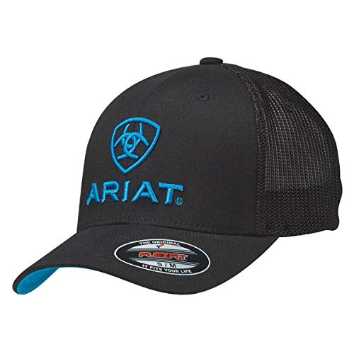 ARIAT Men's Black Blue Half Mesh Hat, Large/X-Large