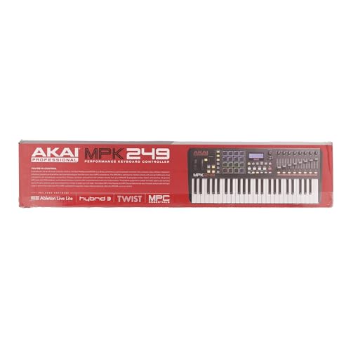 AKAI Professional MPK249 - USB MIDI Keyboard Controller with 49 Semi Weighted Keys, Assignable MPC Controls, 16 Pads and Q-Links, Plug and Play