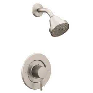 moen align brushed nickel posi-temp pressure balancing modern shower trim kit, valve required, t2192bn