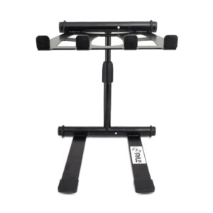 Pyle Portable Folding Laptop Stand - Standing Table with Adjustable Angle, Foldable Height and Four Prong Anti-Slip Tray for iPad, Tablet, DJ Mixer, Workstation, Gaming and Home Use - PLPTS55