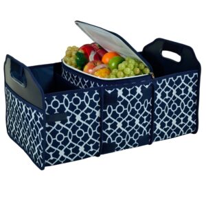 picnic at ascot 3 section folding trunk organizer- with removable cooler- designed & quality approved in the usa