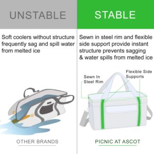 Picnic at Ascot 64 Can Capacity Semi Rigid Collapsible Leakproof Cooler- Designed & Quality Approved in the USA