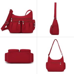 Scarleton Handbags for Women, Crossbody Bags for Women, Shoulder Bag, Nylon Purses for Women with Multi Pockets, H140720 - Red