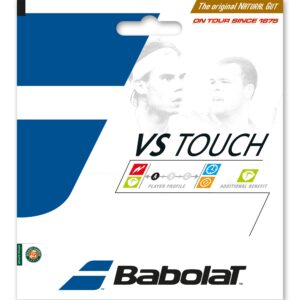 babolat vs touch tennis string 16 gauge in black