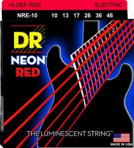 dr nre10 strings hi-def neon red electric medium