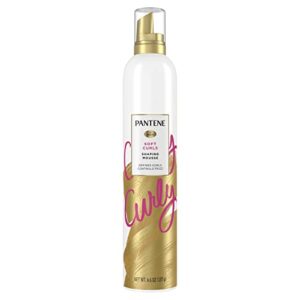 pantene pro-v curl mousse to tame frizz for soft, touchable curls, 6.6 oz