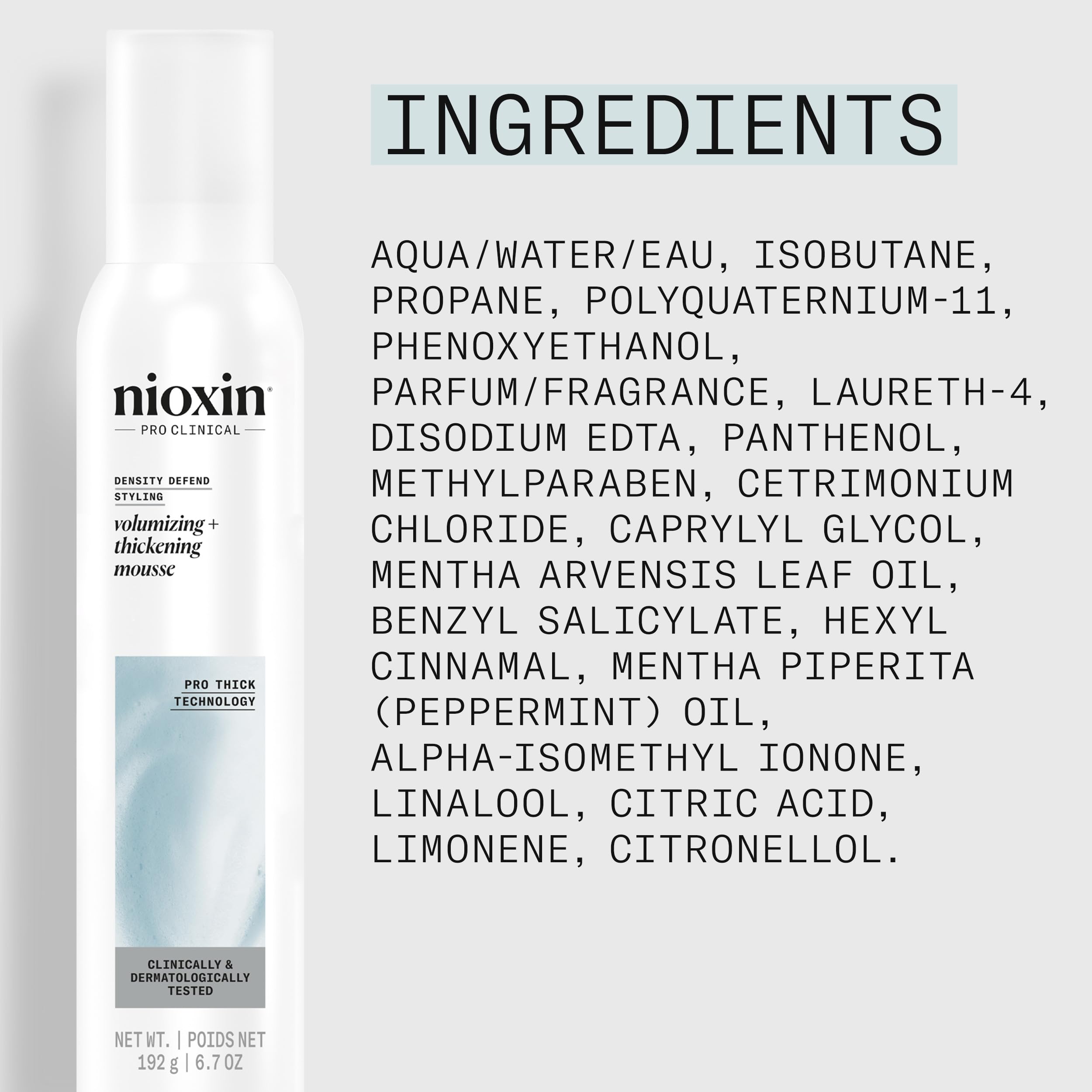 Nioxin Density Defend Styling Volumizing + Thickening Mousse, 6.7 oz (Packaging May Vary)