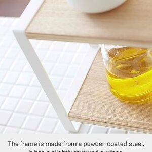 Yamazaki Home Tosca Kitchen Rack - Counter Storage Shelf Organizer - Steel + Wood