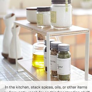 Yamazaki Home Tosca Kitchen Rack - Counter Storage Shelf Organizer - Steel + Wood