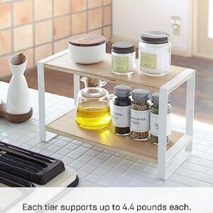 Yamazaki Home Tosca Kitchen Rack - Counter Storage Shelf Organizer - Steel + Wood